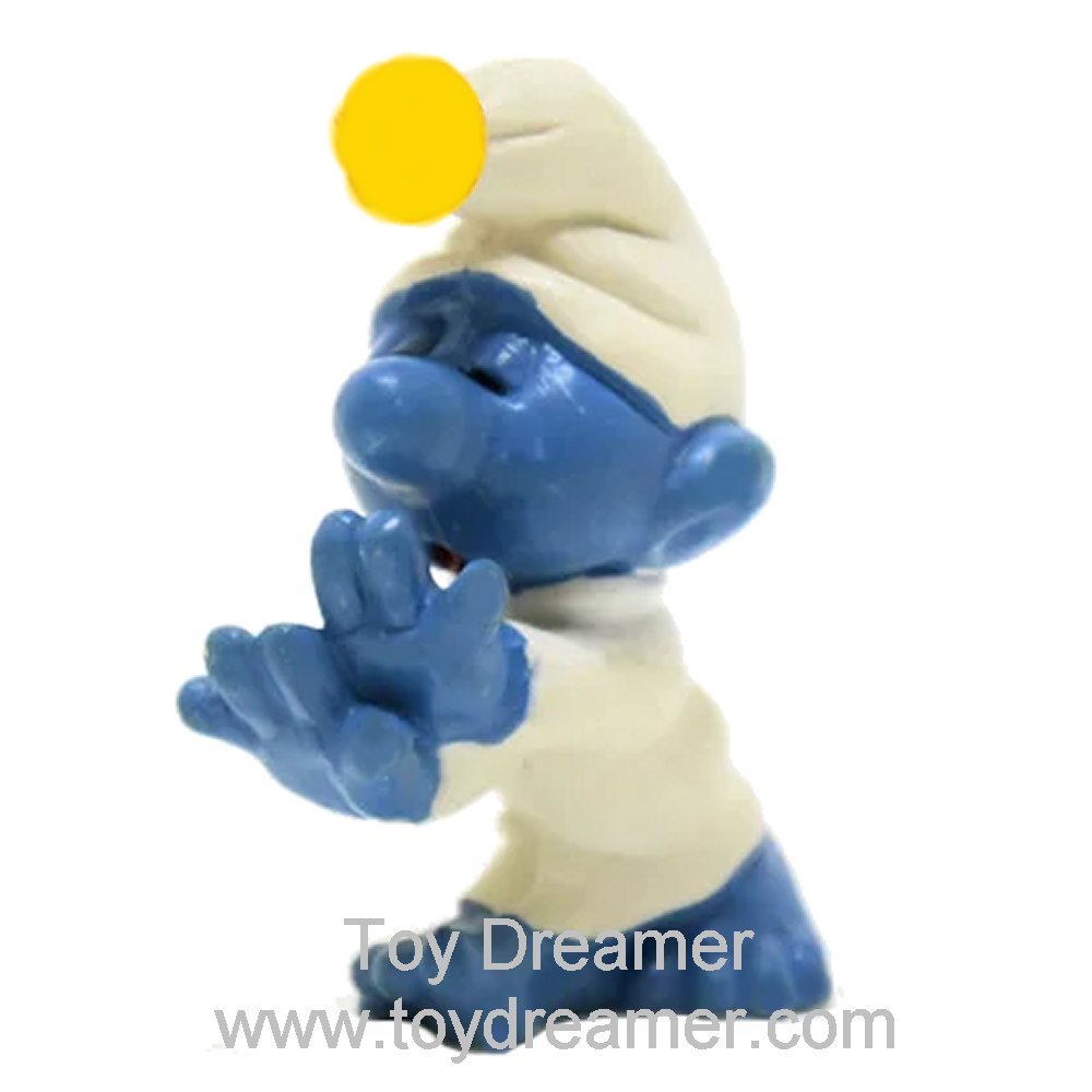20021 Sleepwalker Smurf Yellow Pompom Schleich Smurfs Figurine – Toy ...