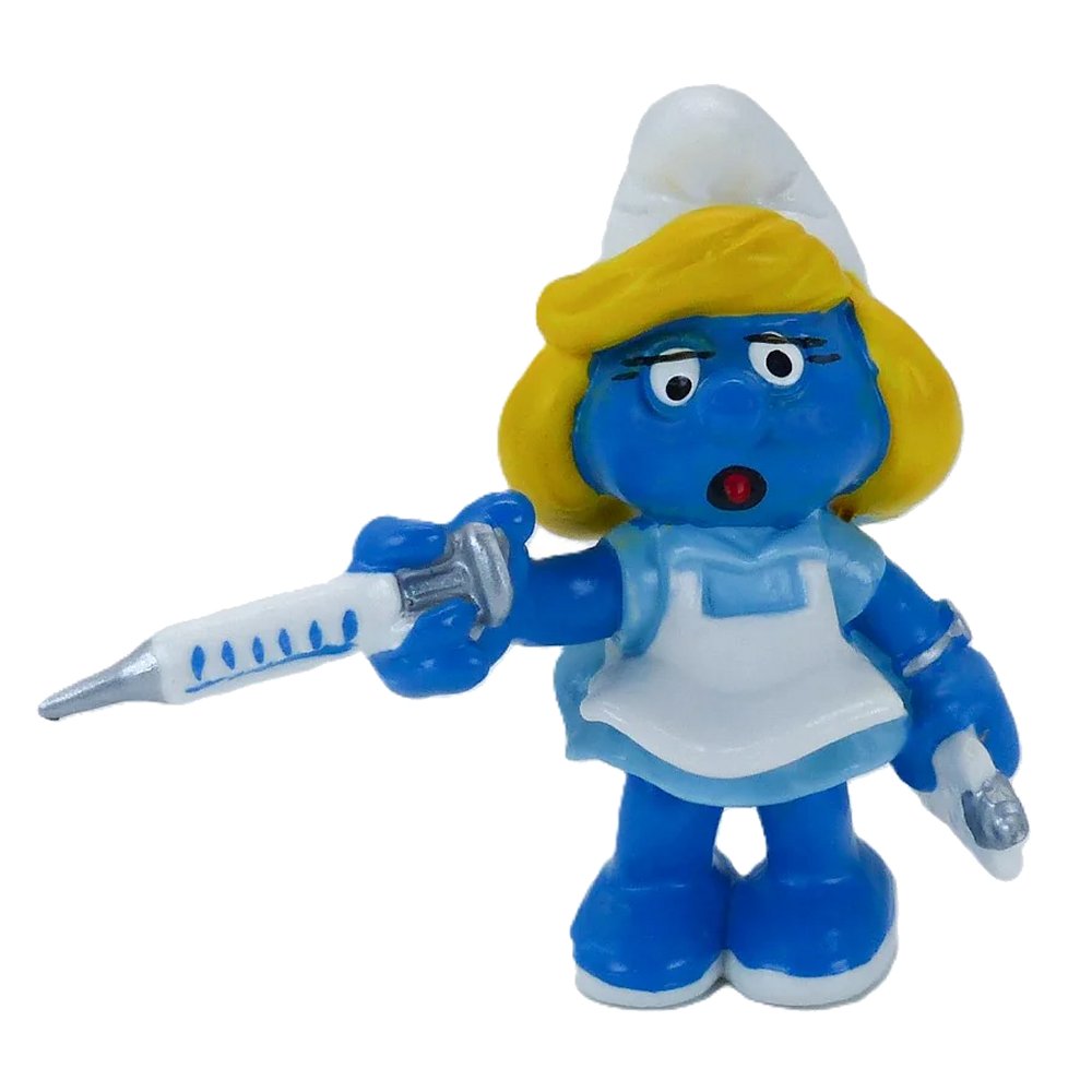 Smurf 20139 Nurse Smurfette Blue Syringe Schleich Smurfs Figurine – Toy ...