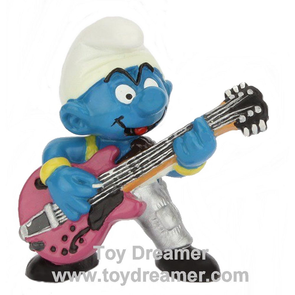 Smurf 20449 Lead Guitar Smurf Silver Version Schleich Smurfs Figurine ...